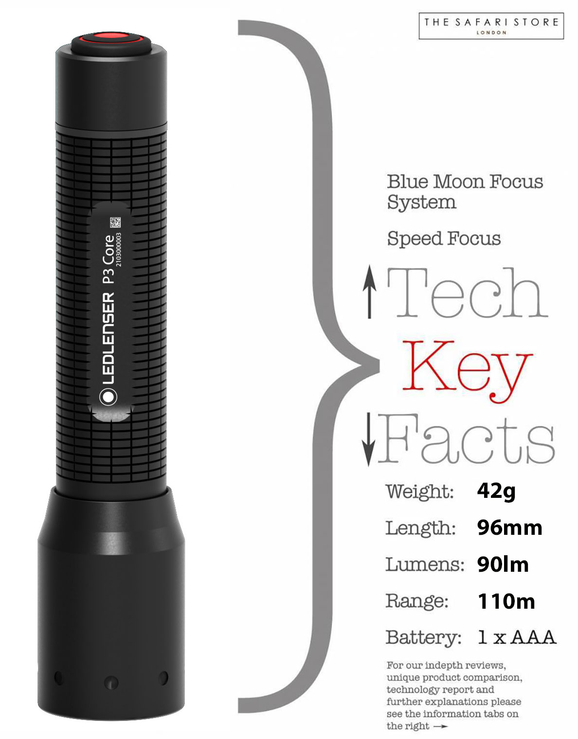 LED Lenser P3 Core Ledlenser Safari Torch